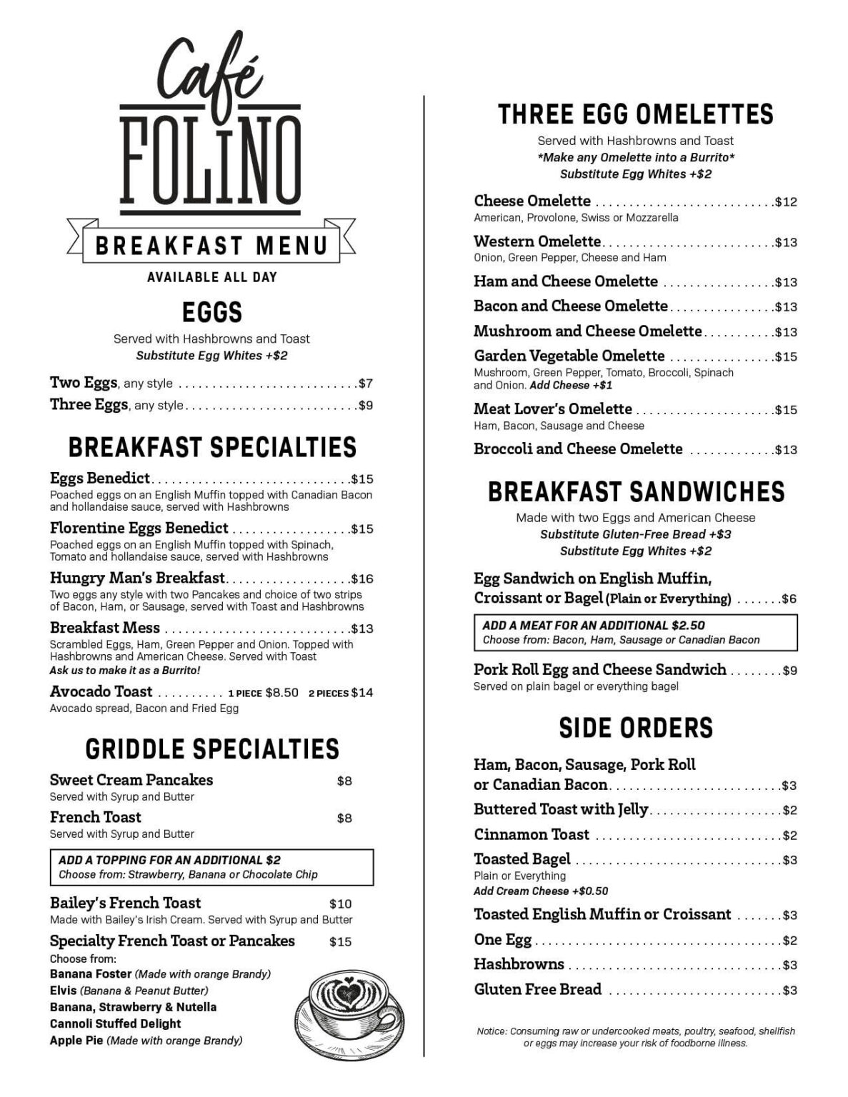Menu - Café Folino