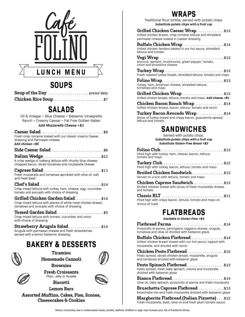 Menu - Café Folino