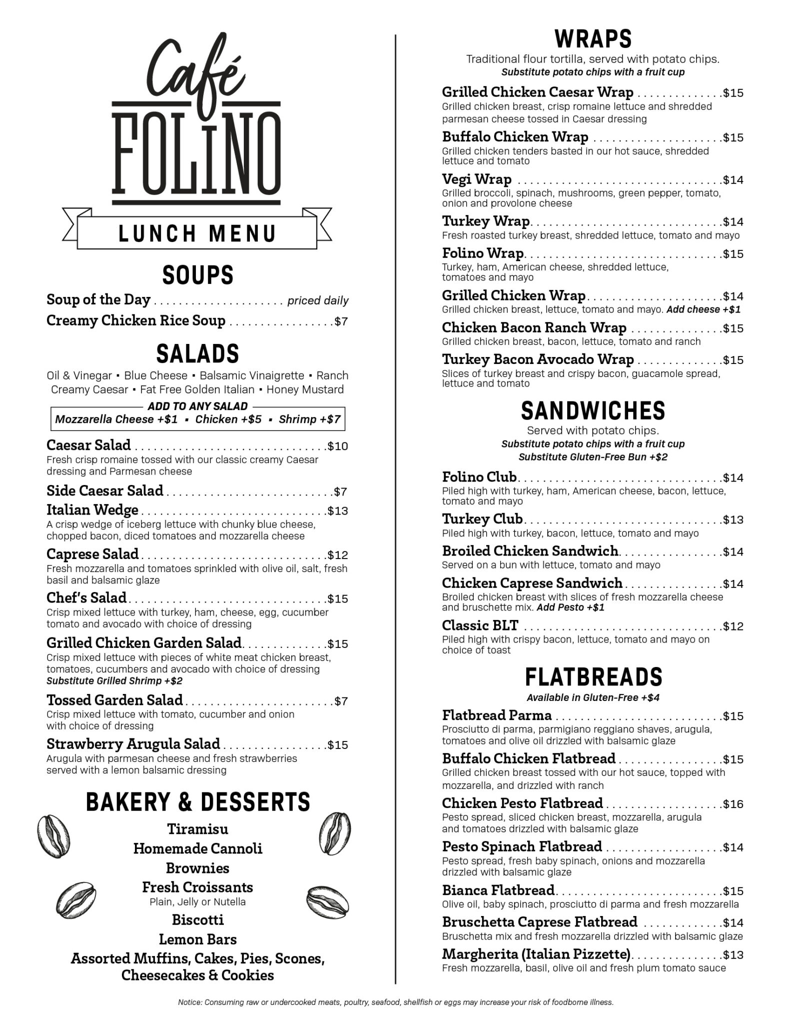 Cafe Folino Menu - ☕ Breakfast & Lunch